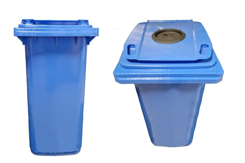 Blue container 240 L with sticker | Fost Plus Webshops